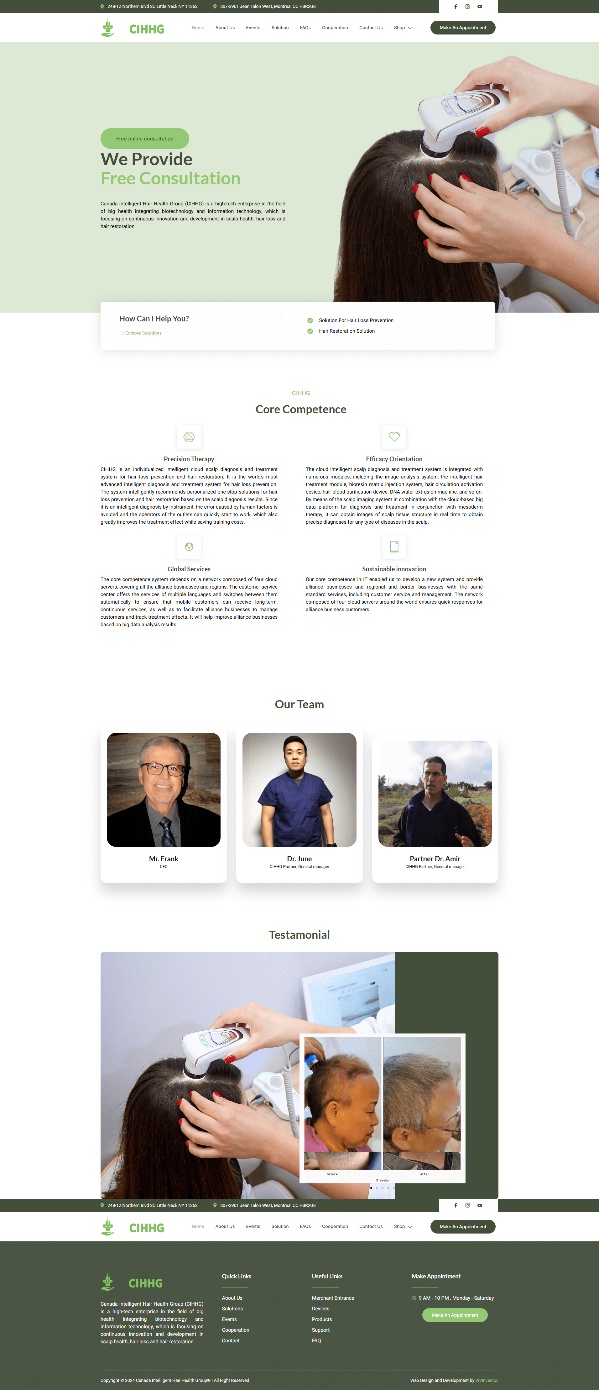 CIHHG (Canada Intelligent Hair Health Group) | W3Inventor Digital Solution